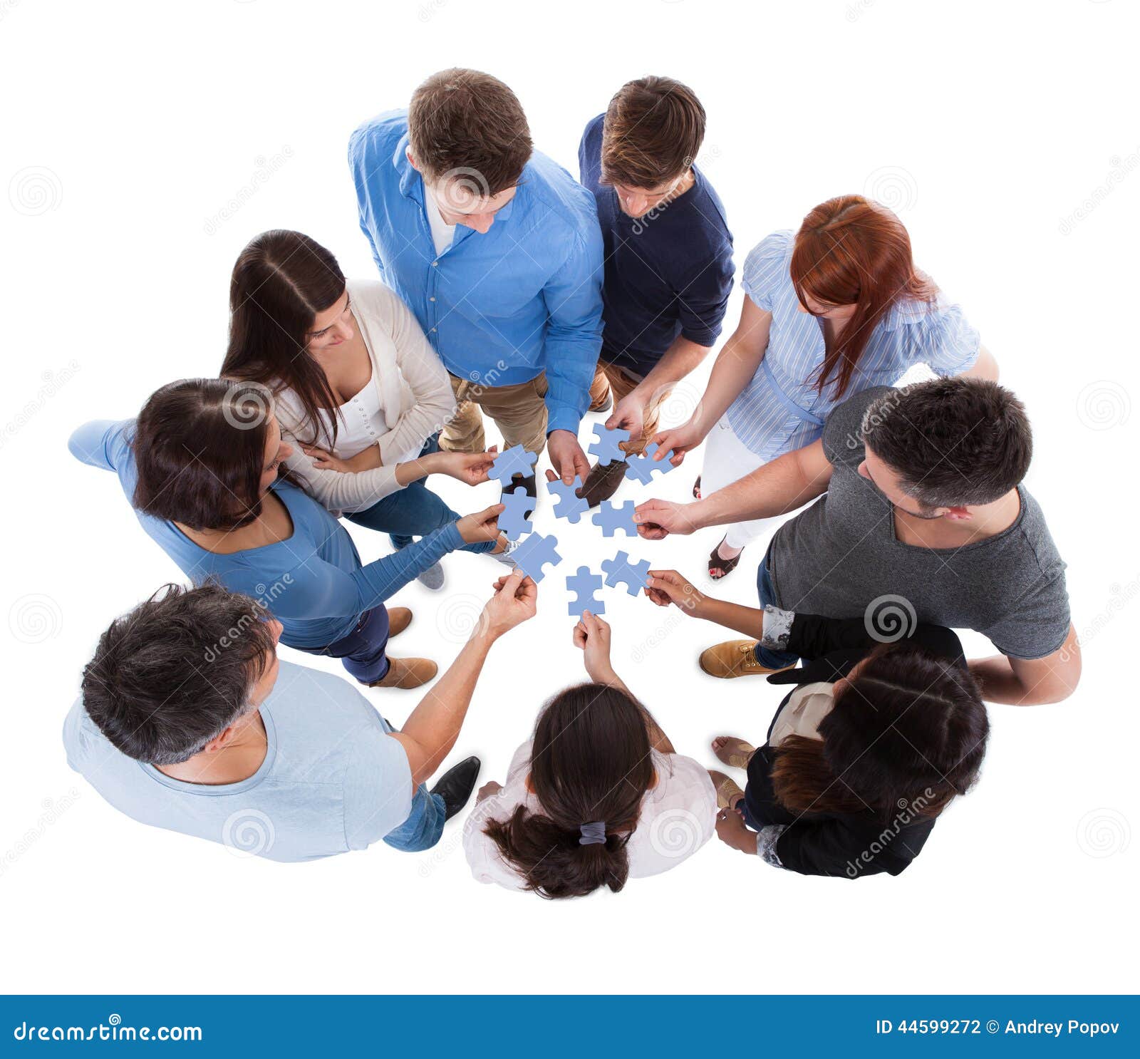Group of People Connecting Puzzle Pieces Stock Photo - Image of large ...