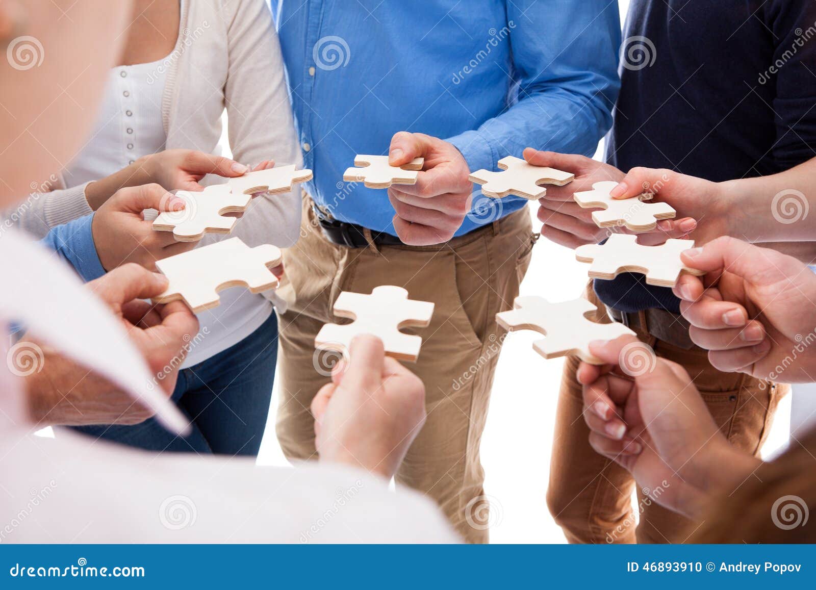 Group of People Connecting Puzzle Pieces Stock Photo - Image of circle ...