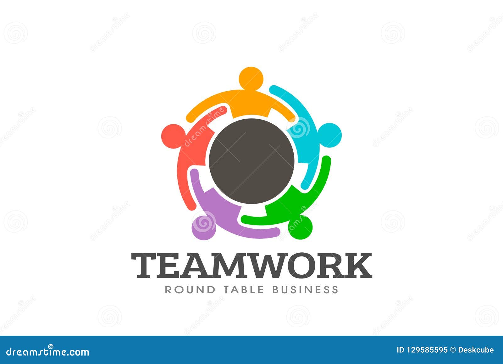 Teamwork Round Table Logo Vector Stock Vector - Illustration of crowd ...