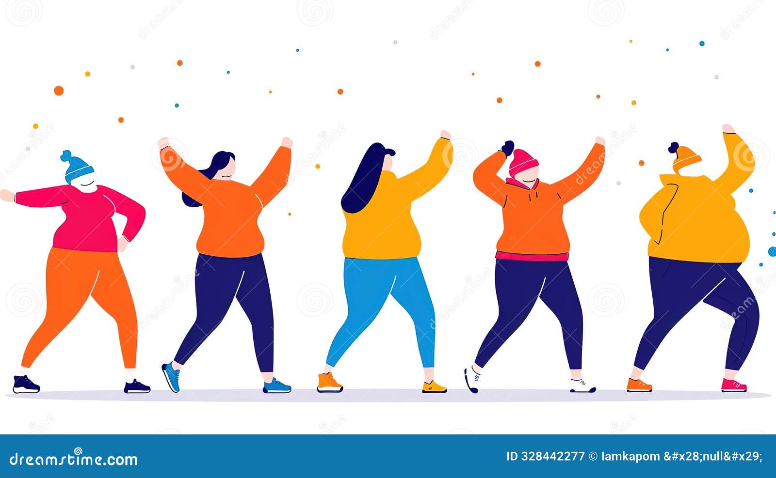 Group of People Dancing and Celebrating with Confetti Stock ...