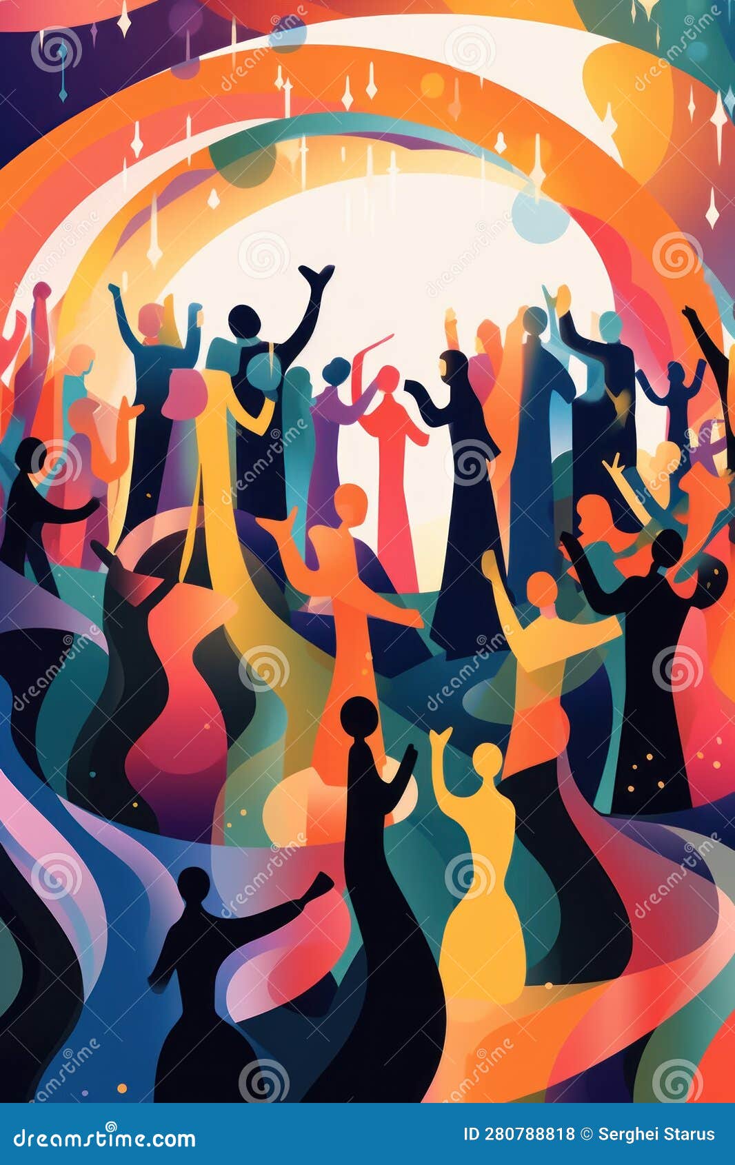 A Group of People Dancing in a Circle. Generative AI Image. Stock ...