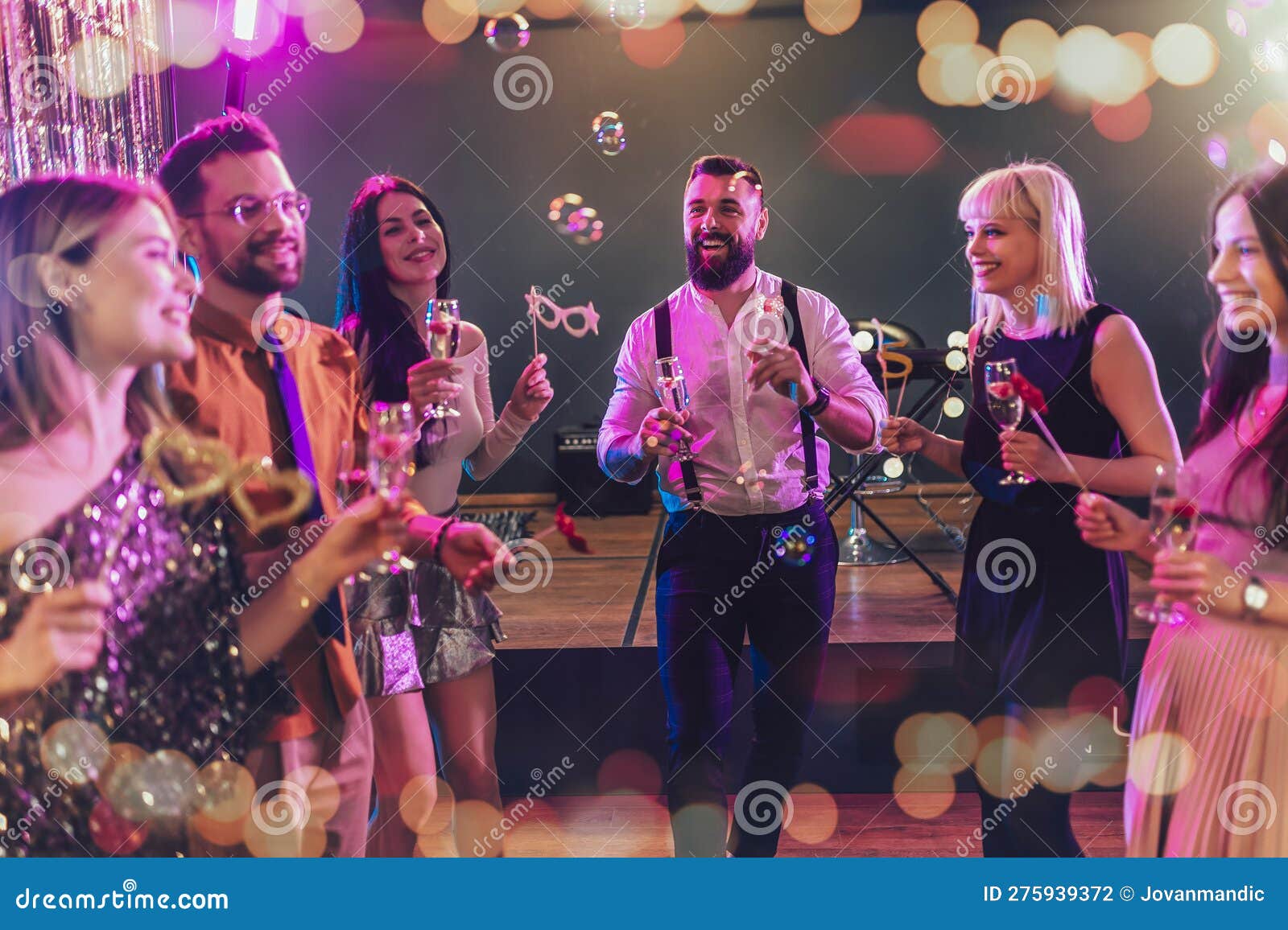 Group of People Dancing in the Club Stock Photo - Image of beautiful ...