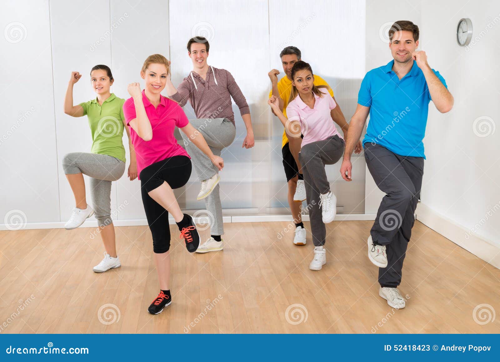 Group of People Dancing in Gym Stock Image - Image of asian, leisure ...