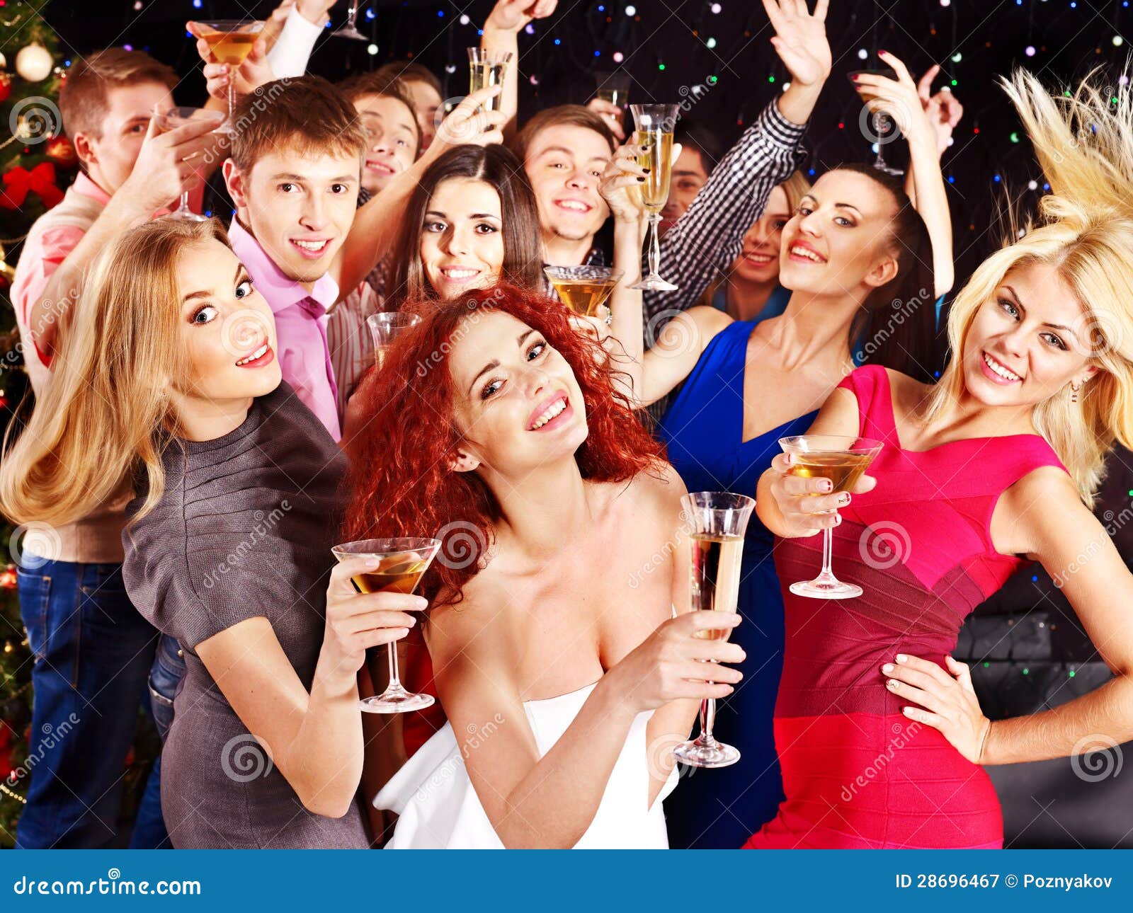 Group People Dancing at Party. Stock Image - Image of champagne, disco ...