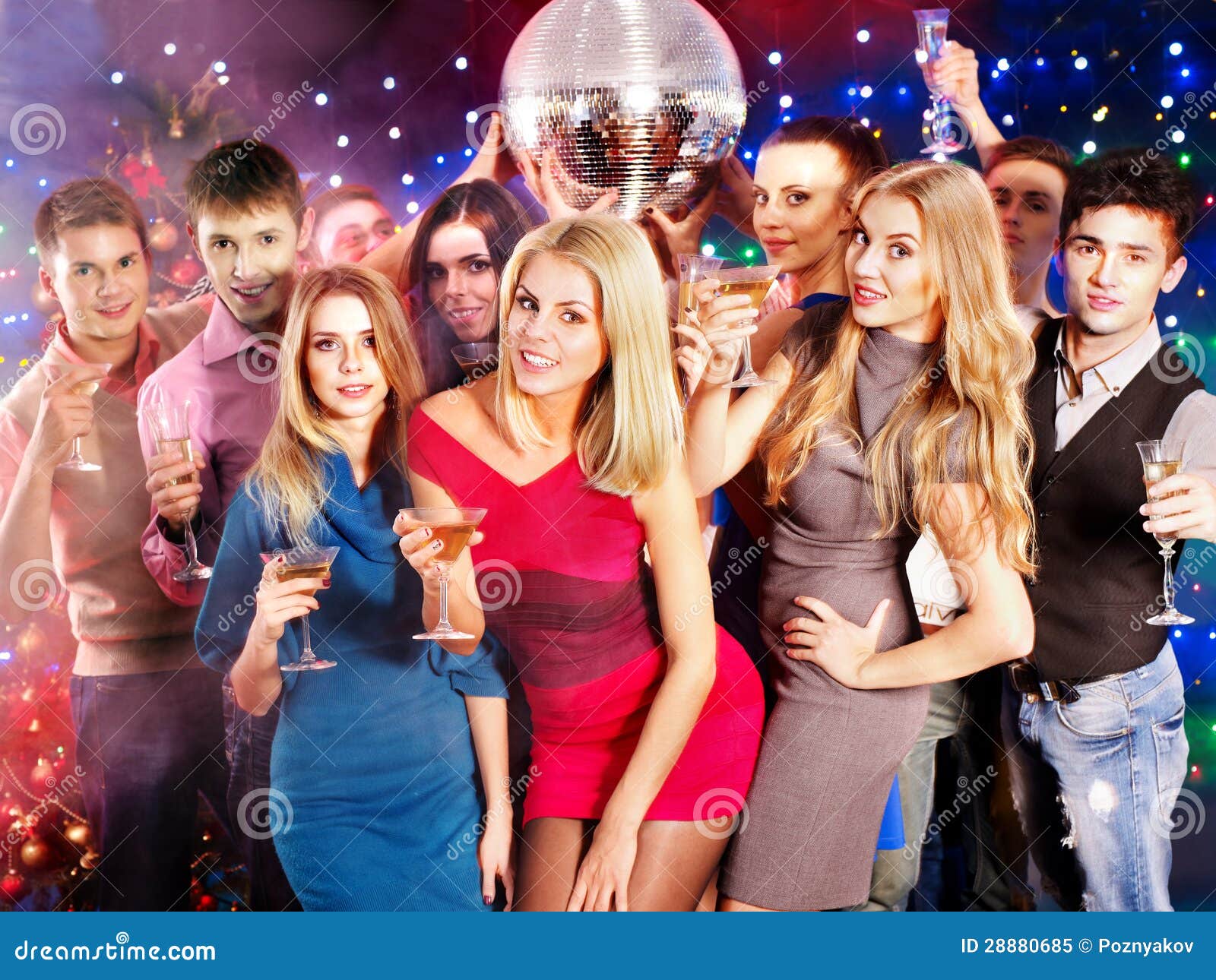 Group People Dancing at Party. Stock Image - Image of night, disco ...