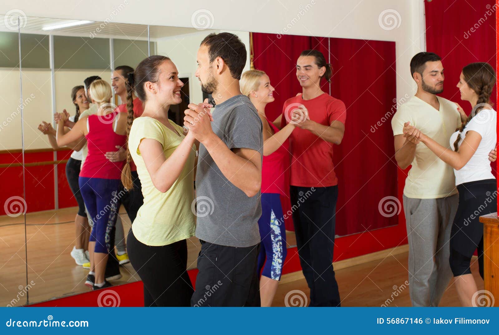 Group of People Dancing Rumba in Studio Stock Photo - Image of ...