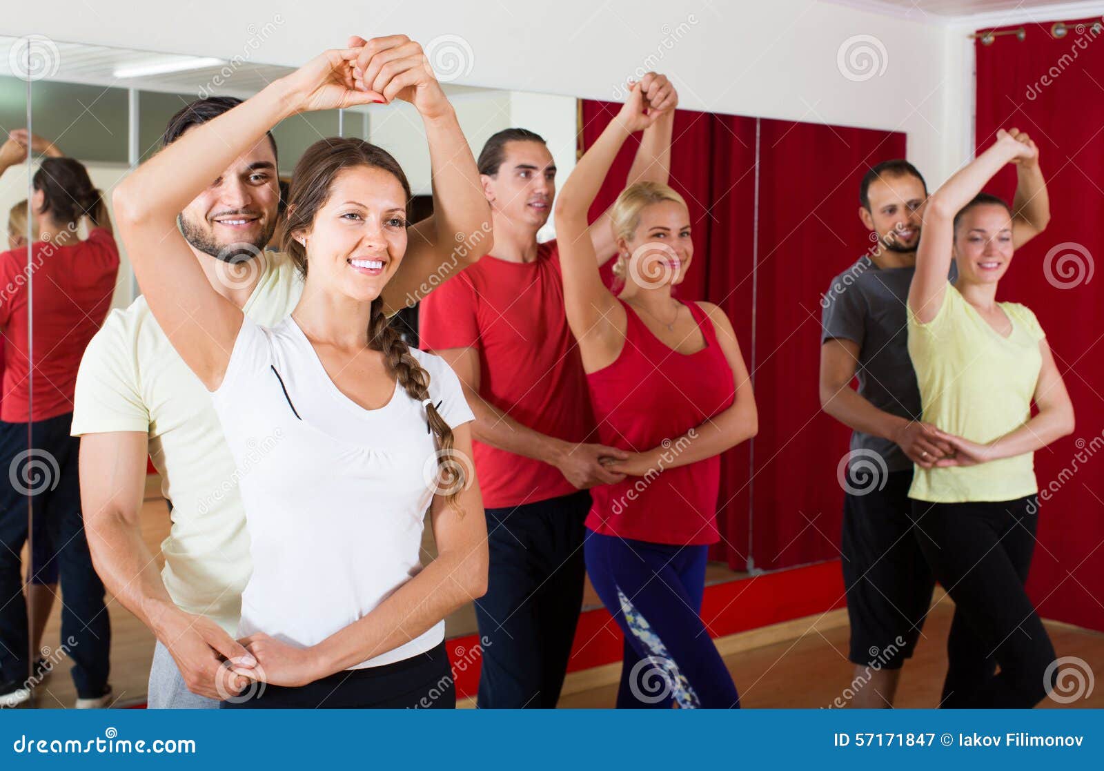 Group of People Dancing Salsa in Studio Stock Image - Image of amateur ...