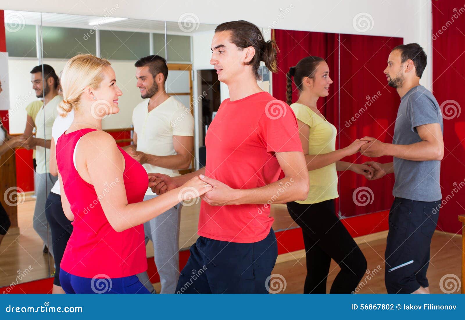 Group of People Dancing Salsa in Studio Stock Photo - Image of ...