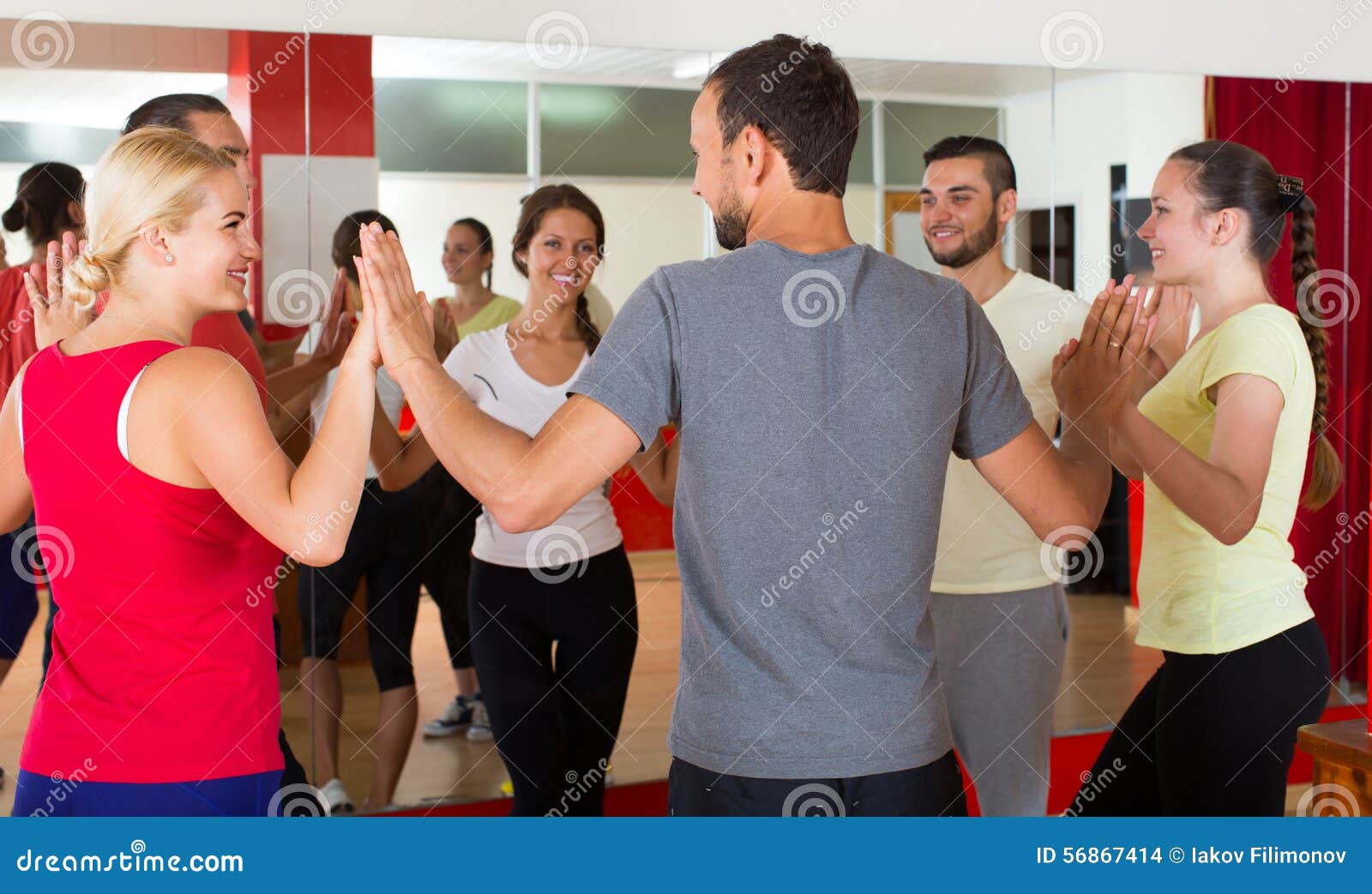 Group of People Dancing Salsa in Studio Stock Photo - Image of flooring ...