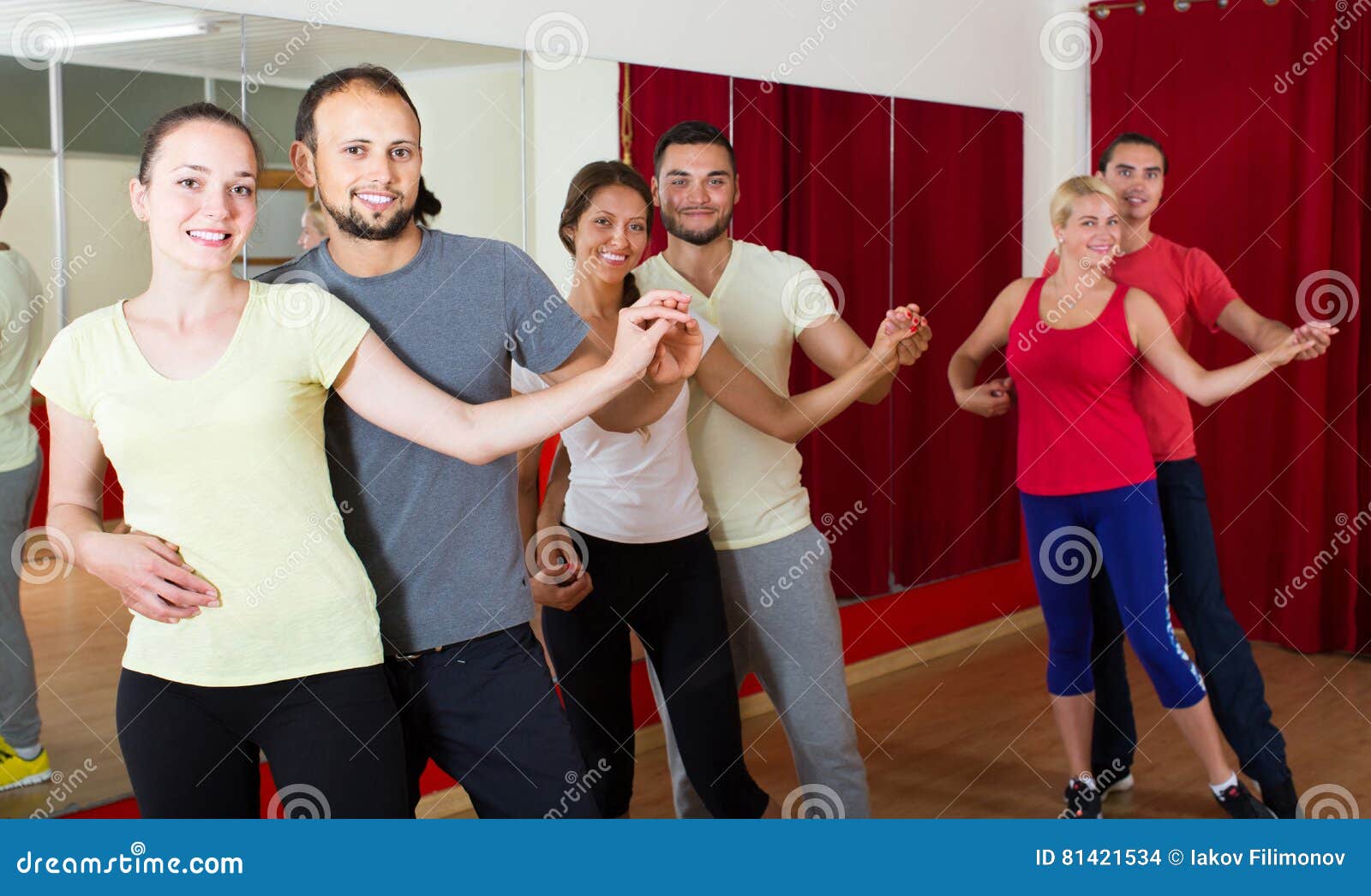 Group of People Dancing Salsa in Studio Stock Photo - Image of female ...