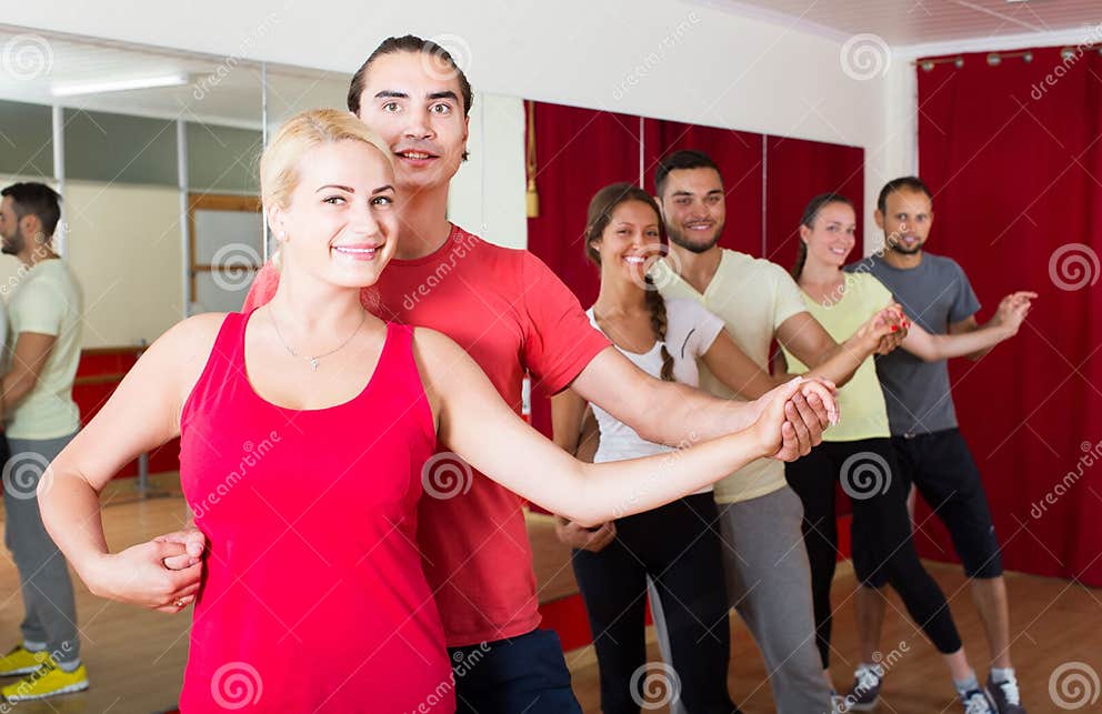 Group of People Dancing Salsa in Studio Stock Photo - Image of couple ...