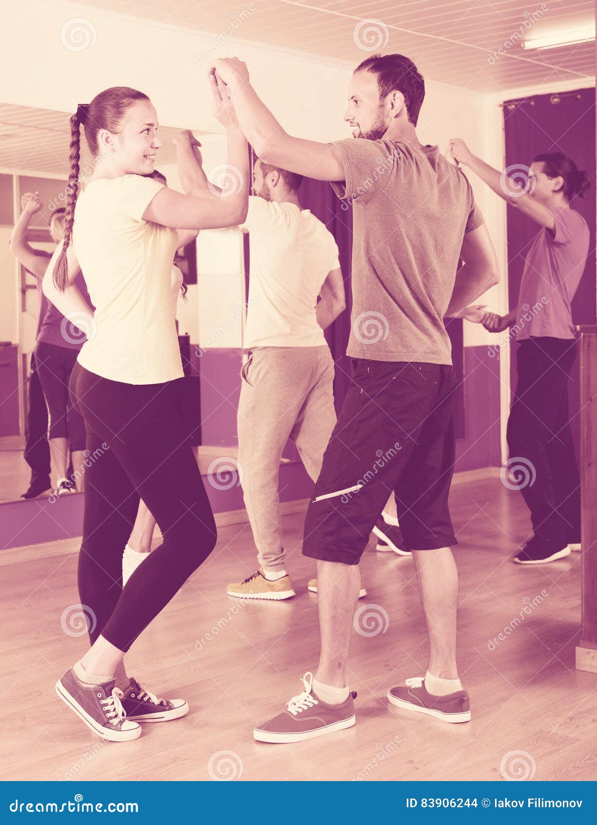 Group of People Dancing Salsa in Studio Stock Photo - Image of dance ...