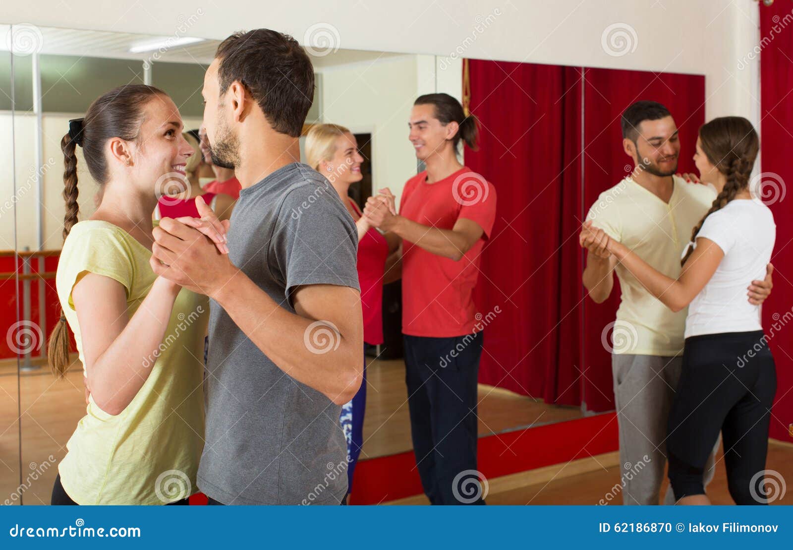 Group of People Dancing Salsa in Studio Stock Photo - Image of happy ...