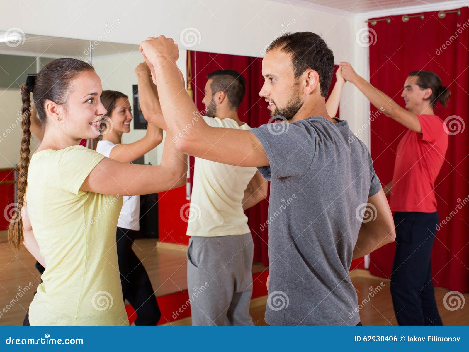 Group of People Dancing Salsa in Studio Stock Photo - Image of adult ...