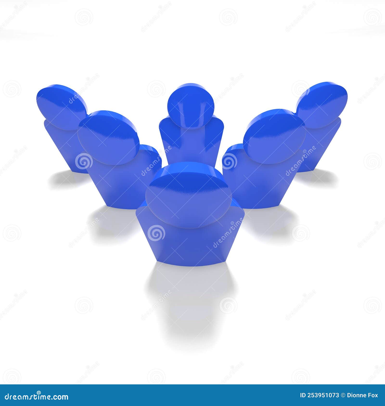 Group of People in Dark Blue, 3D Rendered Stock Illustration ...