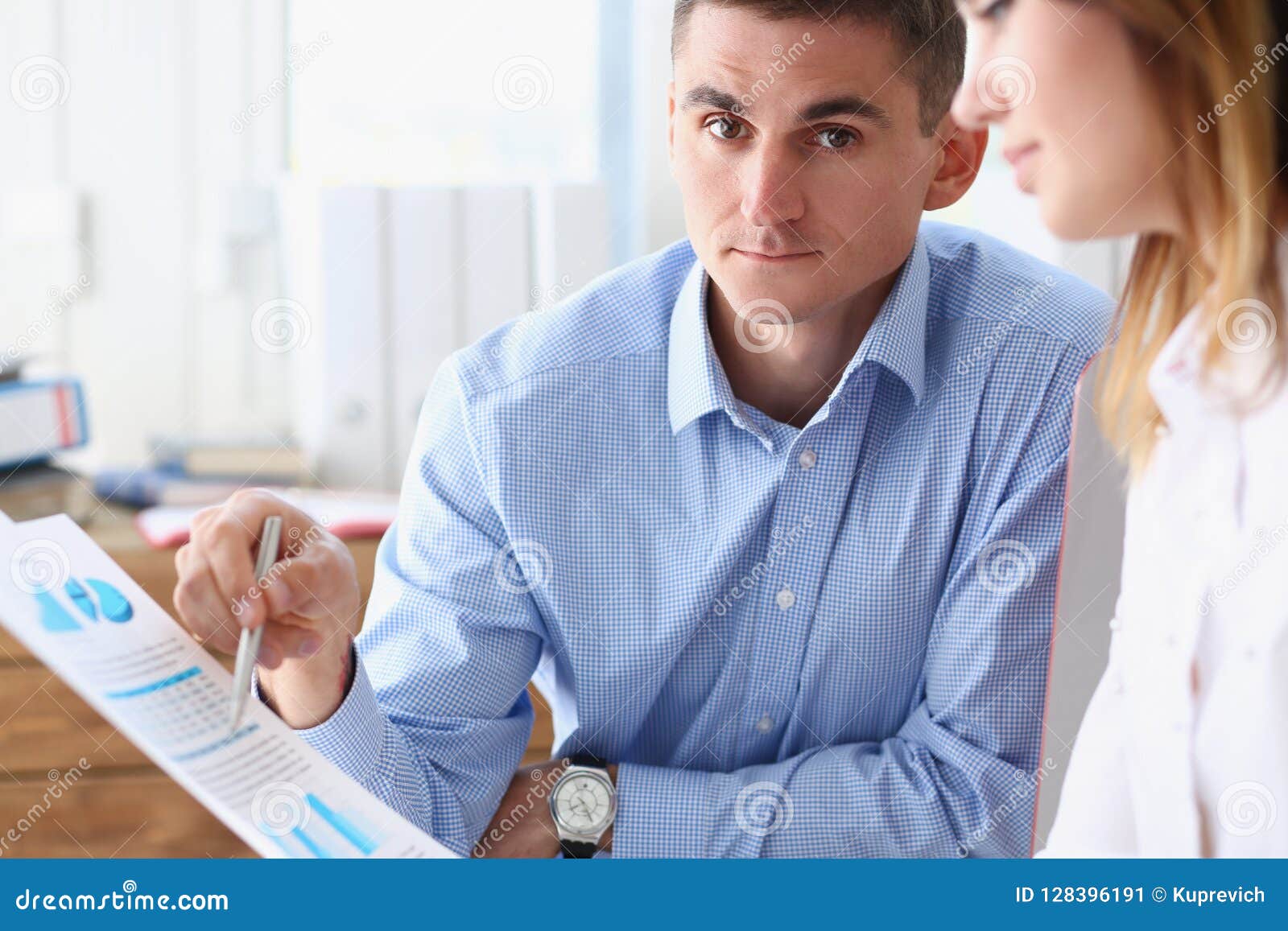 Group of People Deliberate on Problem with Paper Stock Image - Image of ...
