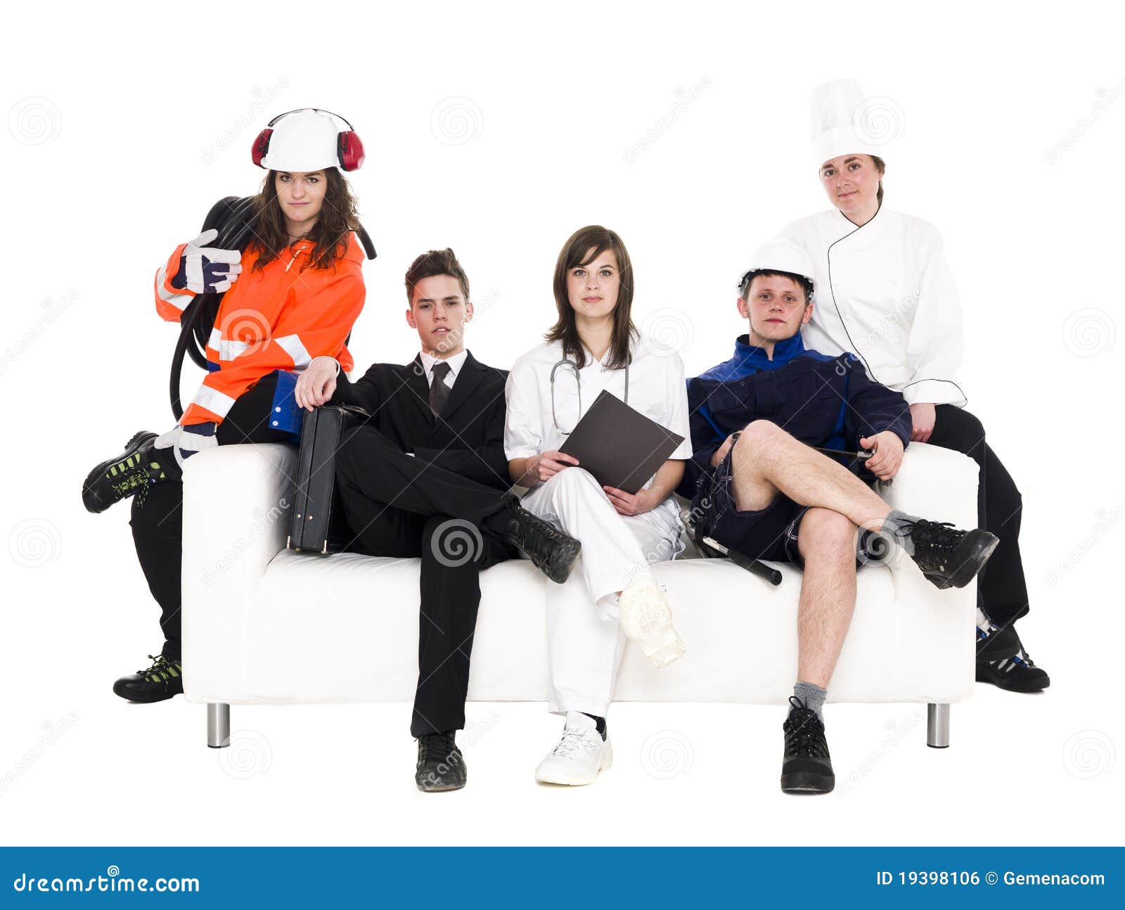 Different Occupation Job In People Group , Miniature Figure On White ...