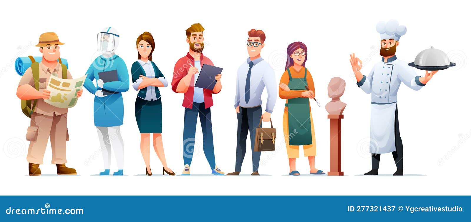 Group of People from Different Profession Characters Stock Vector ...