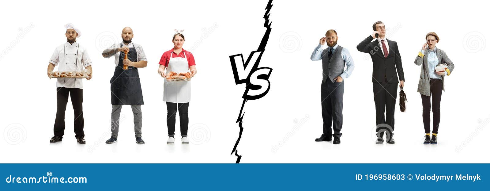 Group of People with Different Professions Isolated on White Studio ...