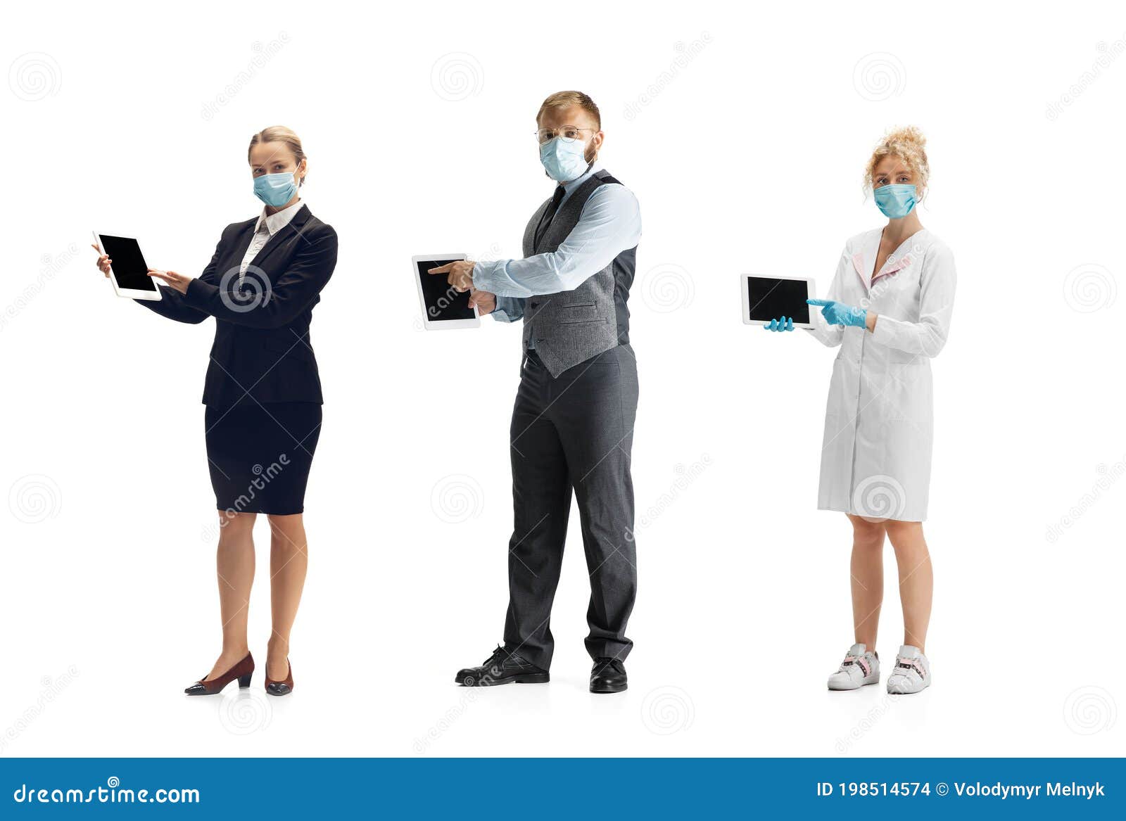 Group of People with Different Professions Isolated on White Studio ...