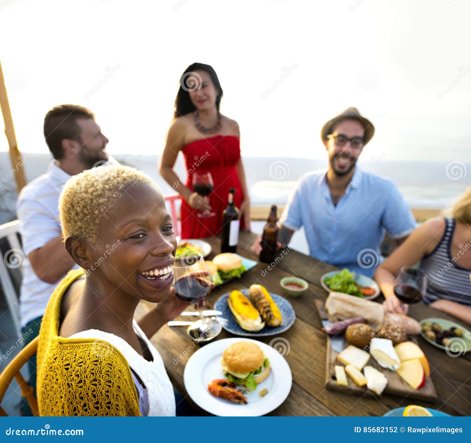 Group of People Dining Concept Stock Photo - Image of beer, diverse ...