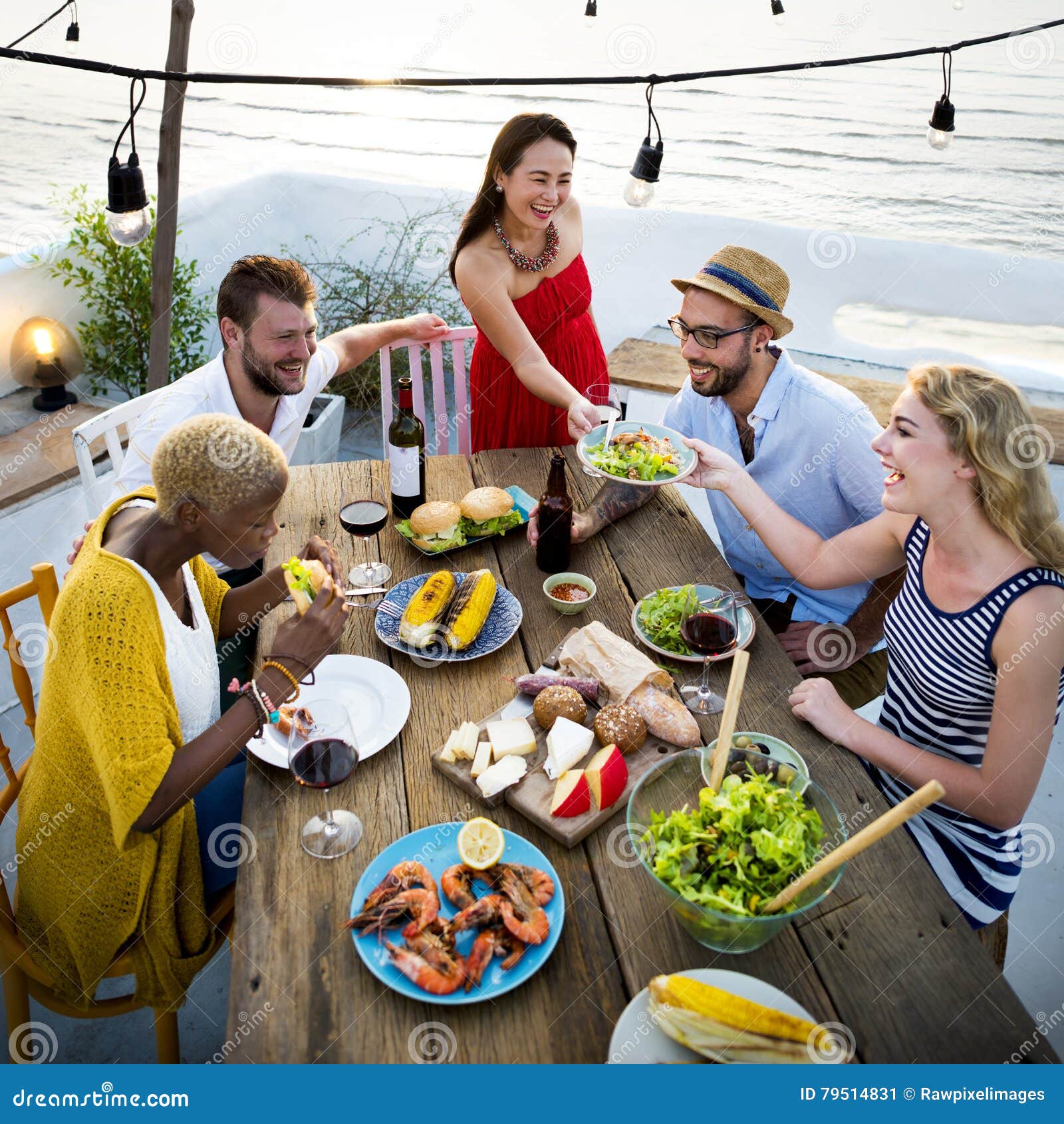 Group of People Dining Concept Stock Image - Image of leisure, active ...