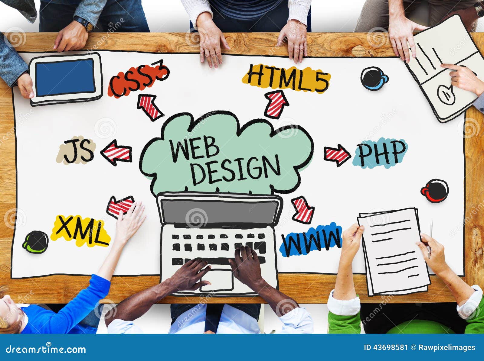 Group of People Discussing about Web Design Stock Image - Image of ...