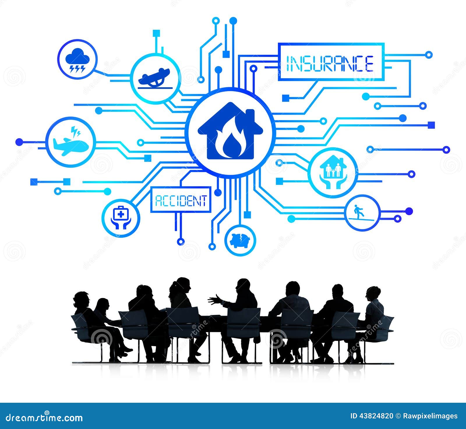 Group of People Discussion about Insurance Concept. Stock Illustration ...