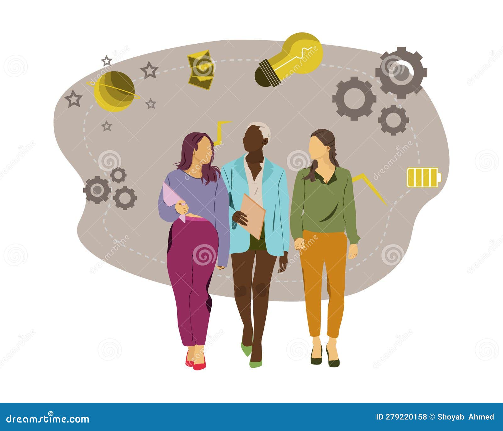 Group of People Discussion Vector Illustration with Beautiful Colors ...