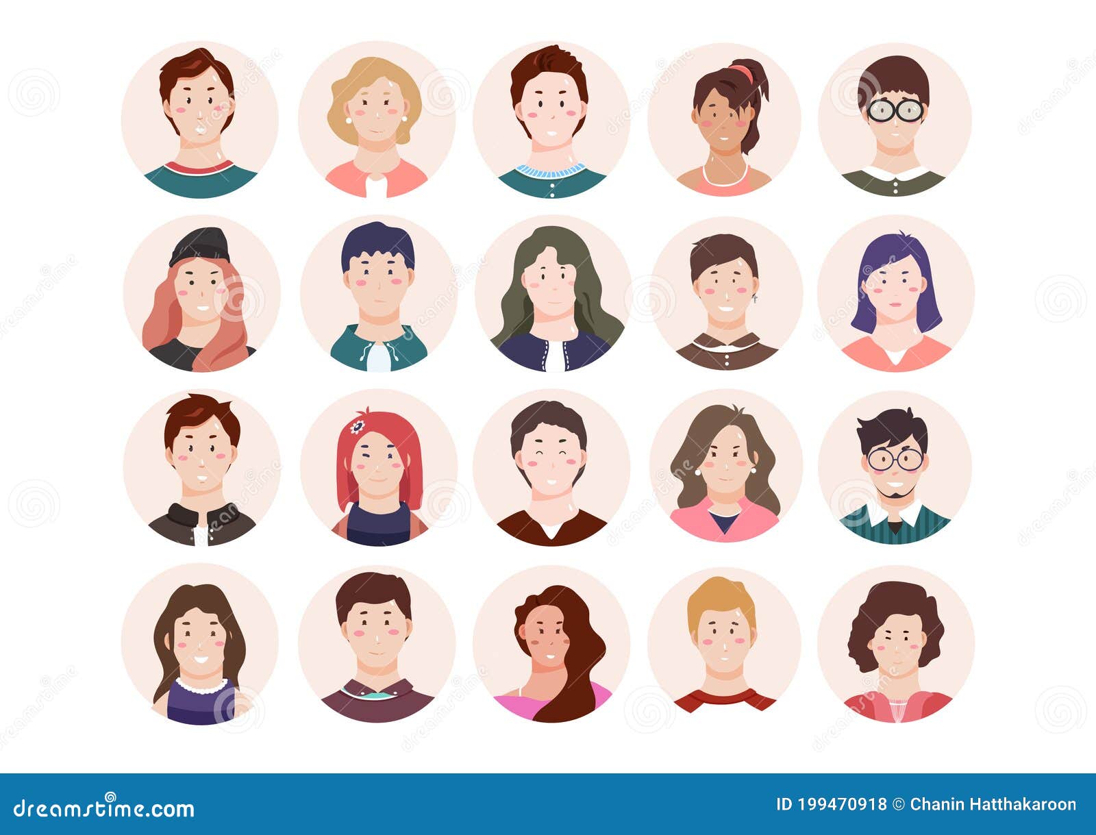 Diversity Avatar Icons, Signs, Outline Symbols, Concept Linear ...