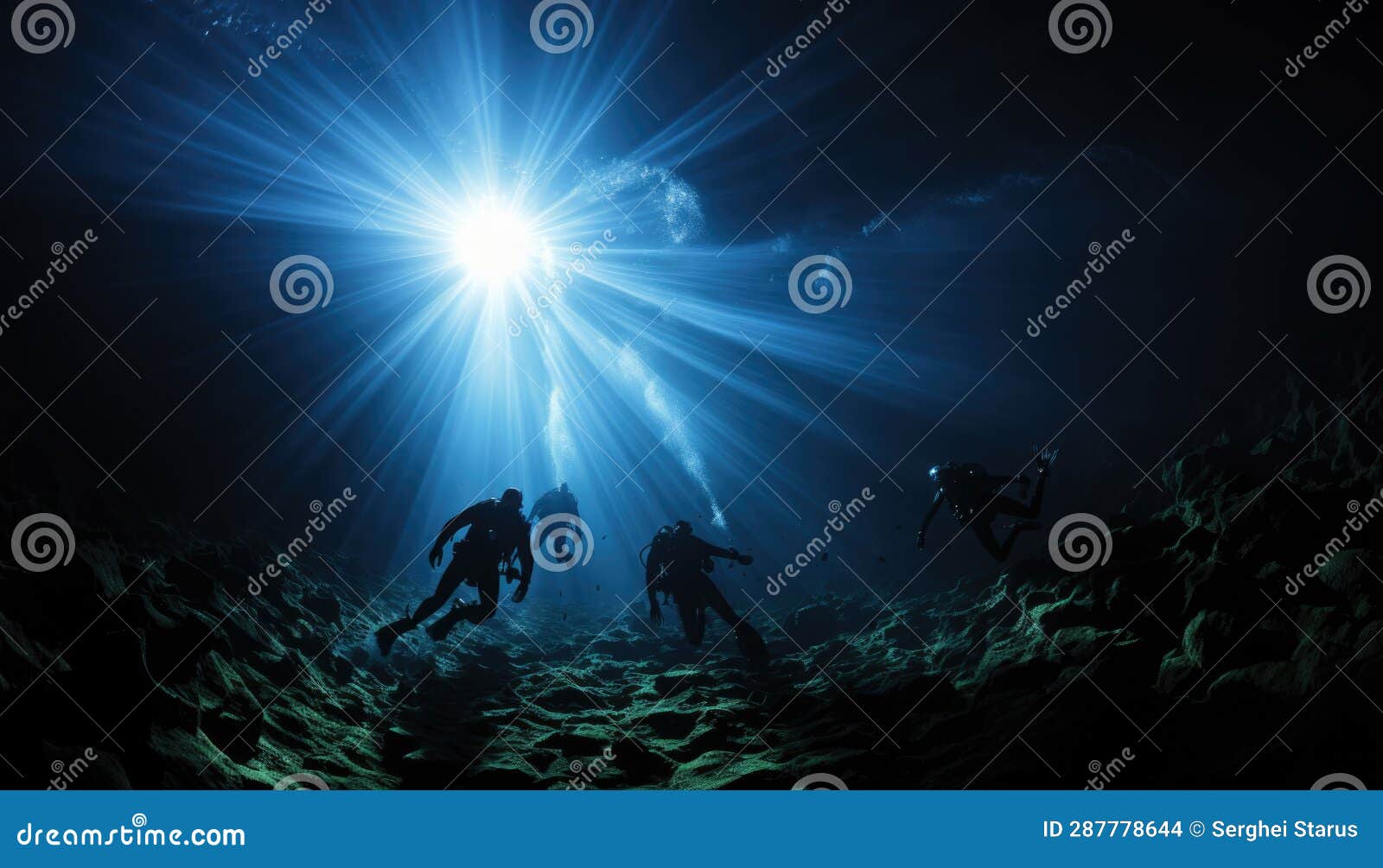 People Diving Vector Illustration, Cartoon Flat Underwater Panoramic ...