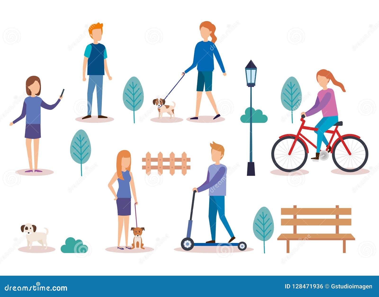 Group of People Doing Activities Stock Vector - Illustration of park ...