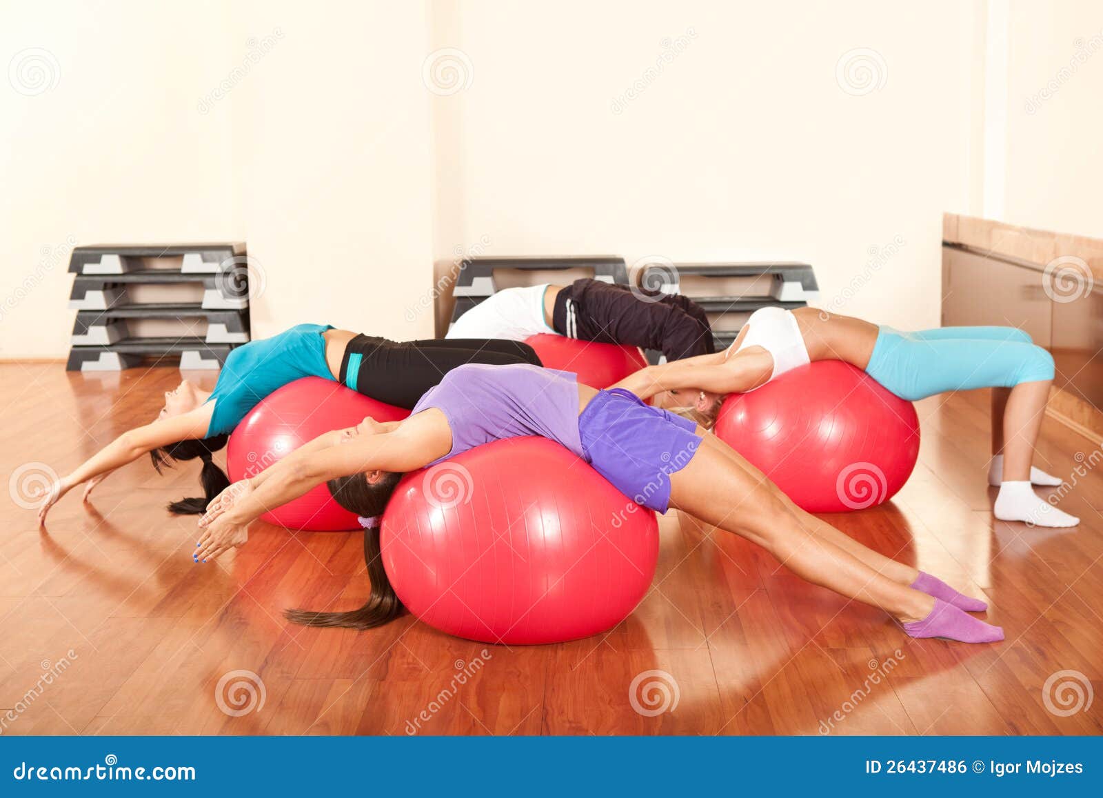 Group of People Doing Fitness Exercises Stock Photo - Image of stretch ...