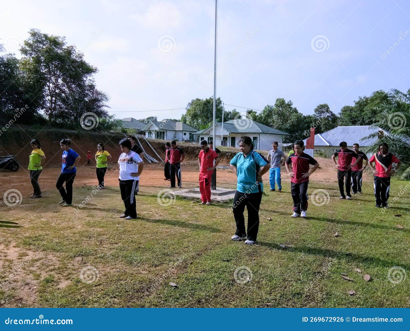 A Group of People Doing Morning Exercises Editorial Photo - Image of ...