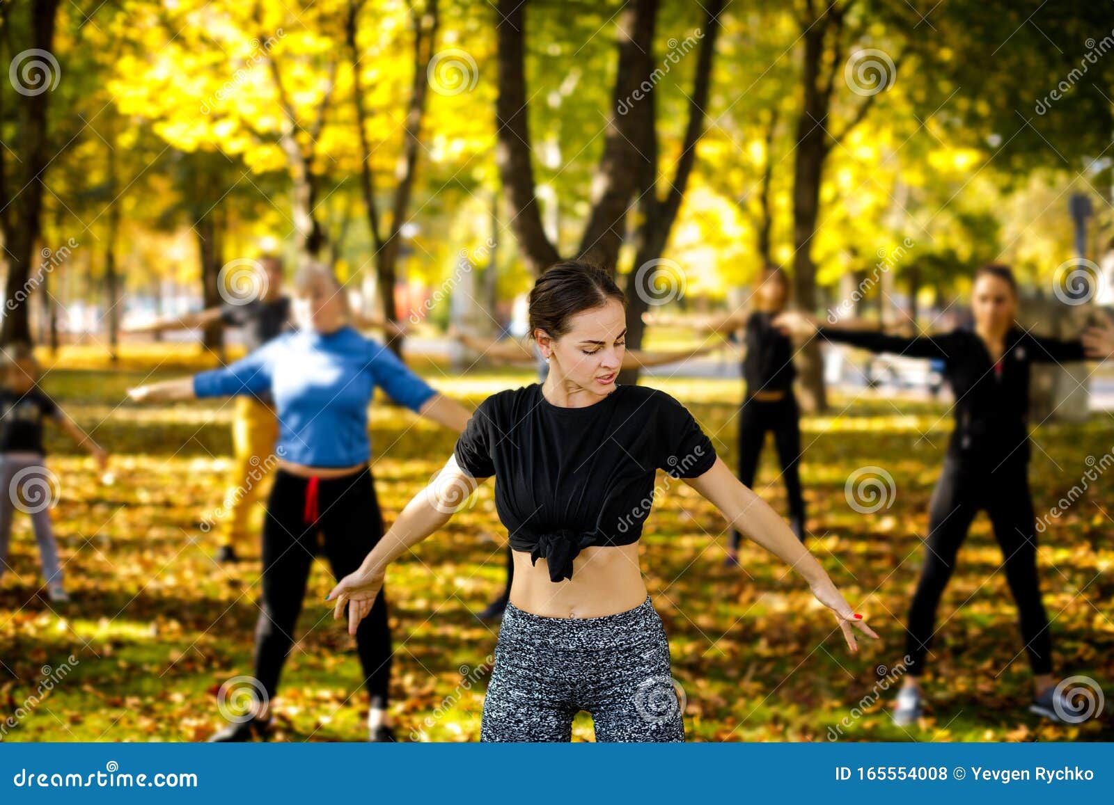 Group of People Doing Outdoor Workout Stock Photo - Image of happy ...