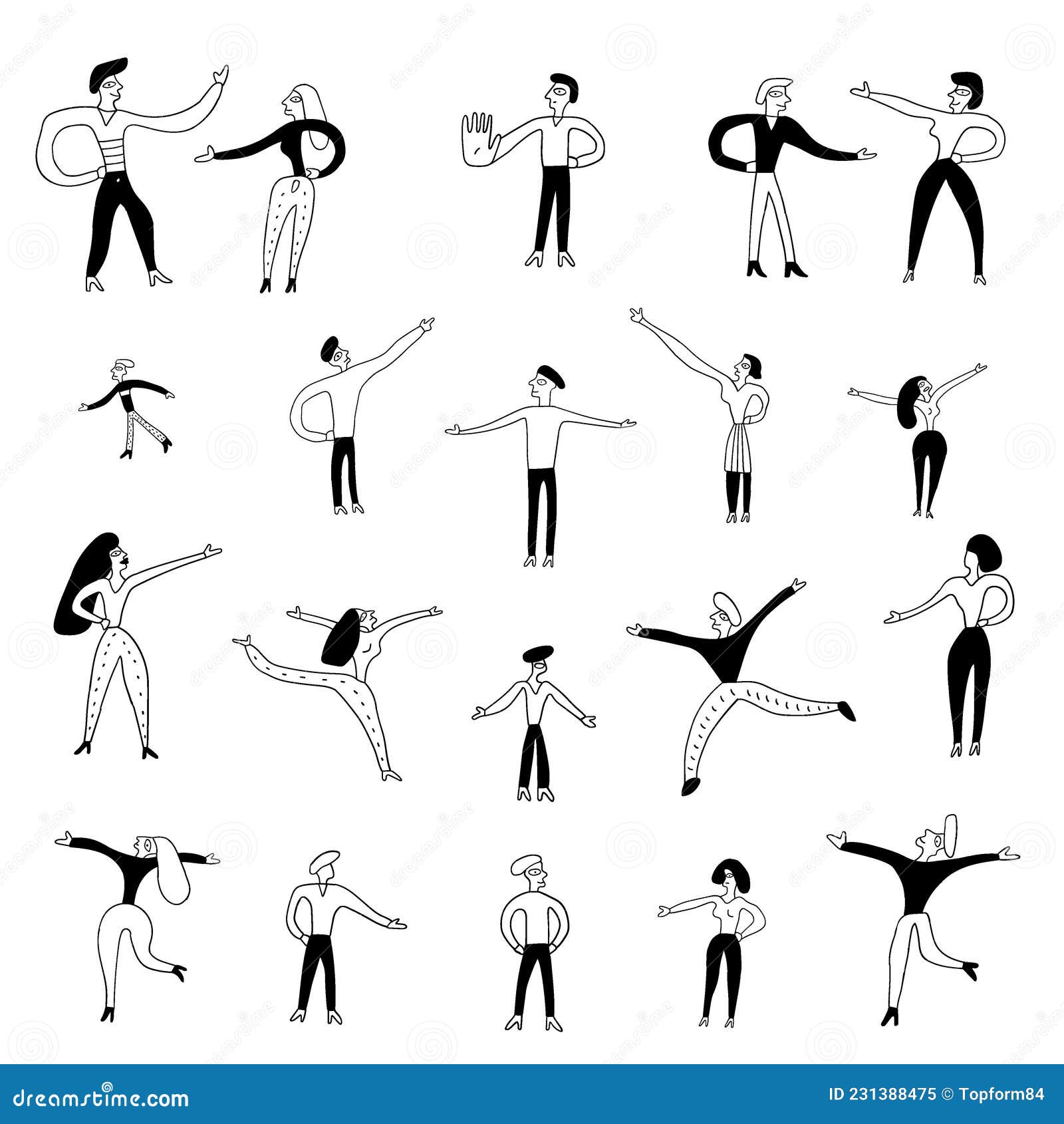 Group of People Doodle Set, Vector Design Element Stock Vector ...