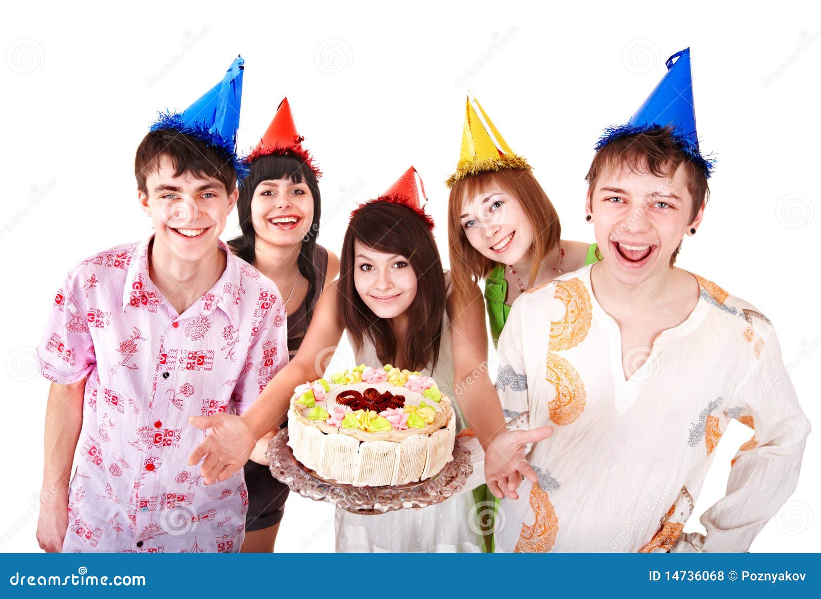 Group people eat cake. stock photo. Image of laughing - 14736068
