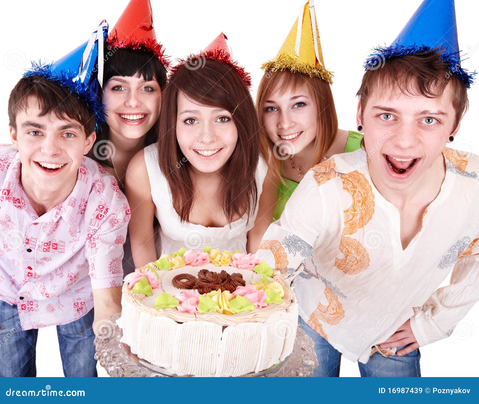Group people eat cake. stock image. Image of person, expression - 16987439