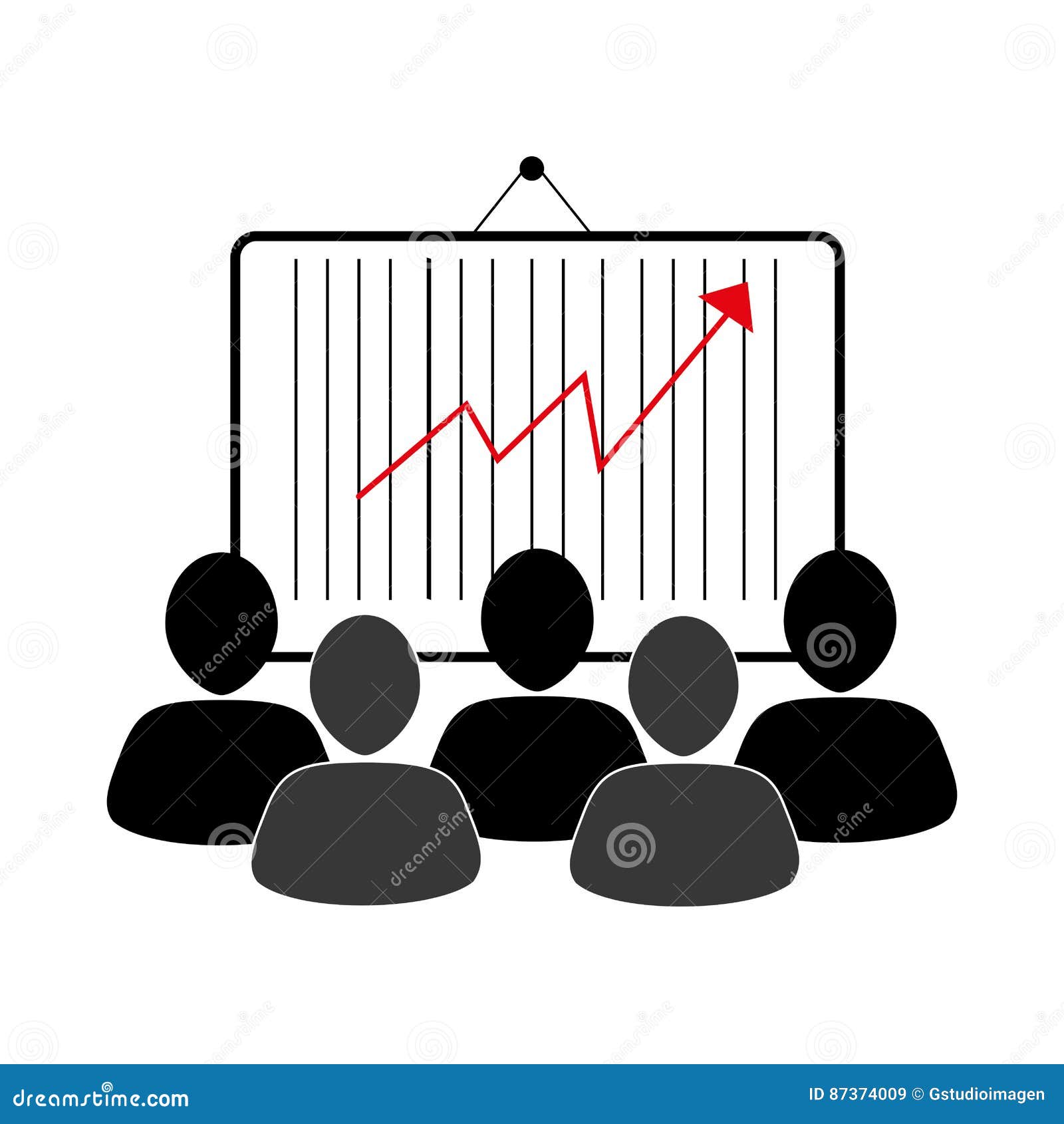 Group of People and Economic Growth Indicator Table Stock Vector ...