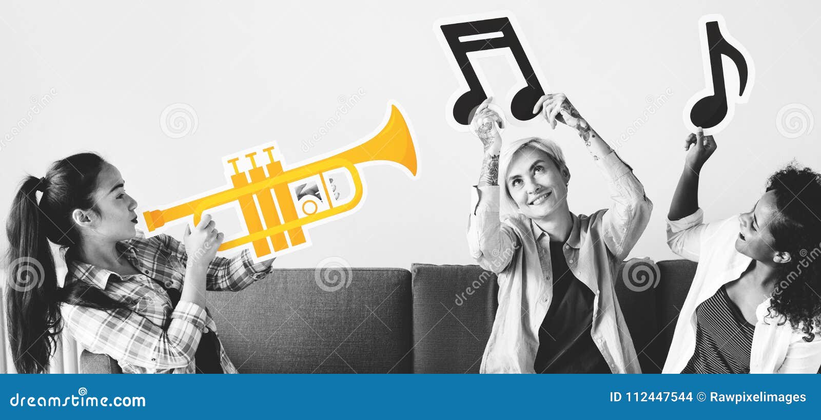 Group of People Enjoying Music Icons Stock Photo - Image of ...