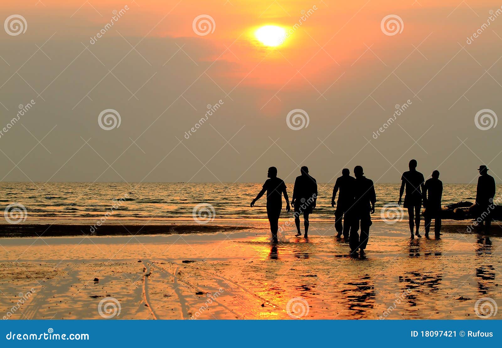 Group of People Enjoying the Sunset Stock Image - Image of dark, male ...