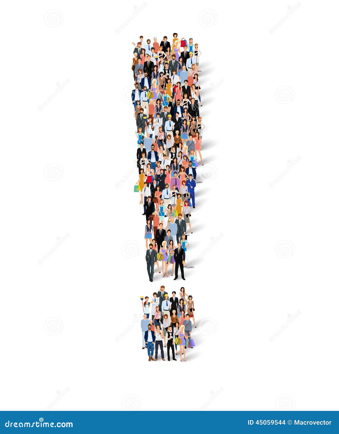 Group of People Exclamation Poster Stock Vector - Illustration of shape ...