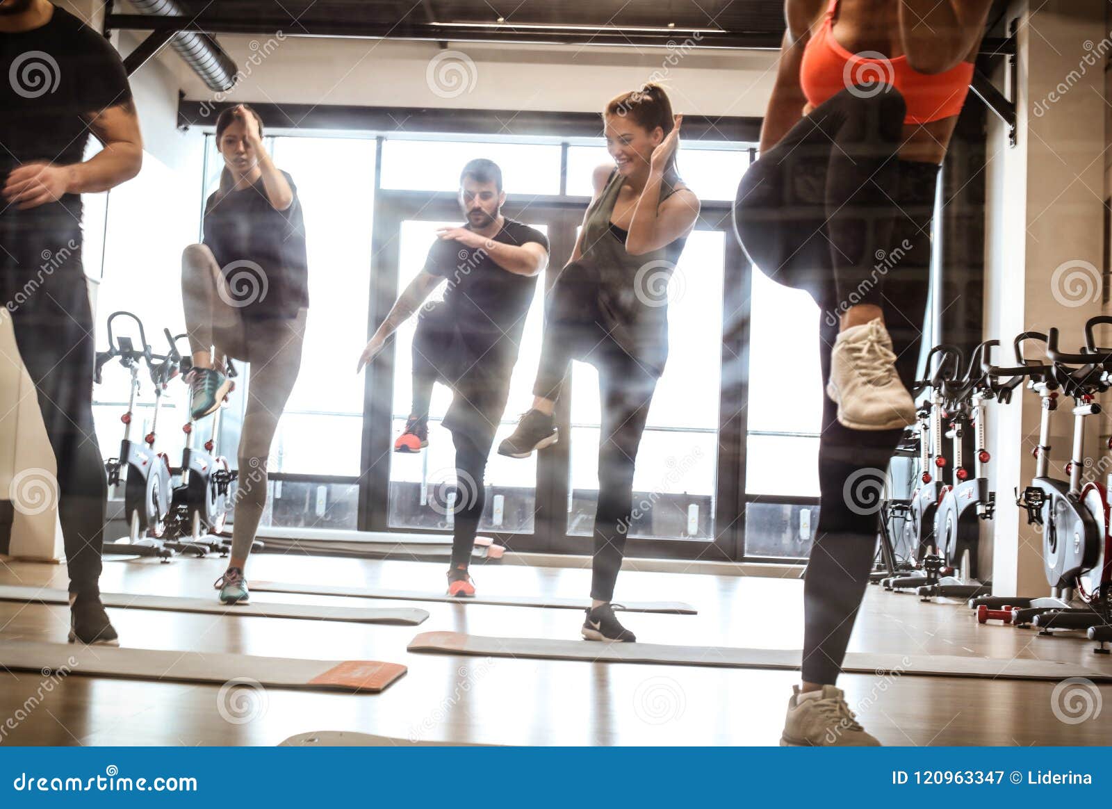 Group of People Exercise. on the Move Stock Image - Image of people ...