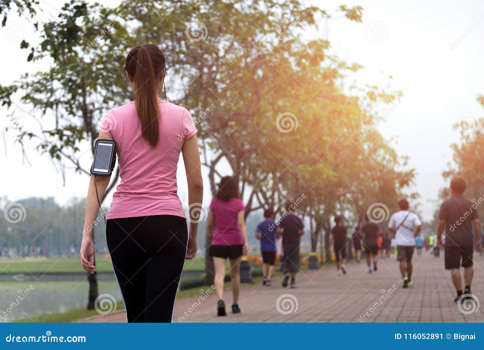Group of People Exercise Walking in the Park Editorial Photo - Image of ...