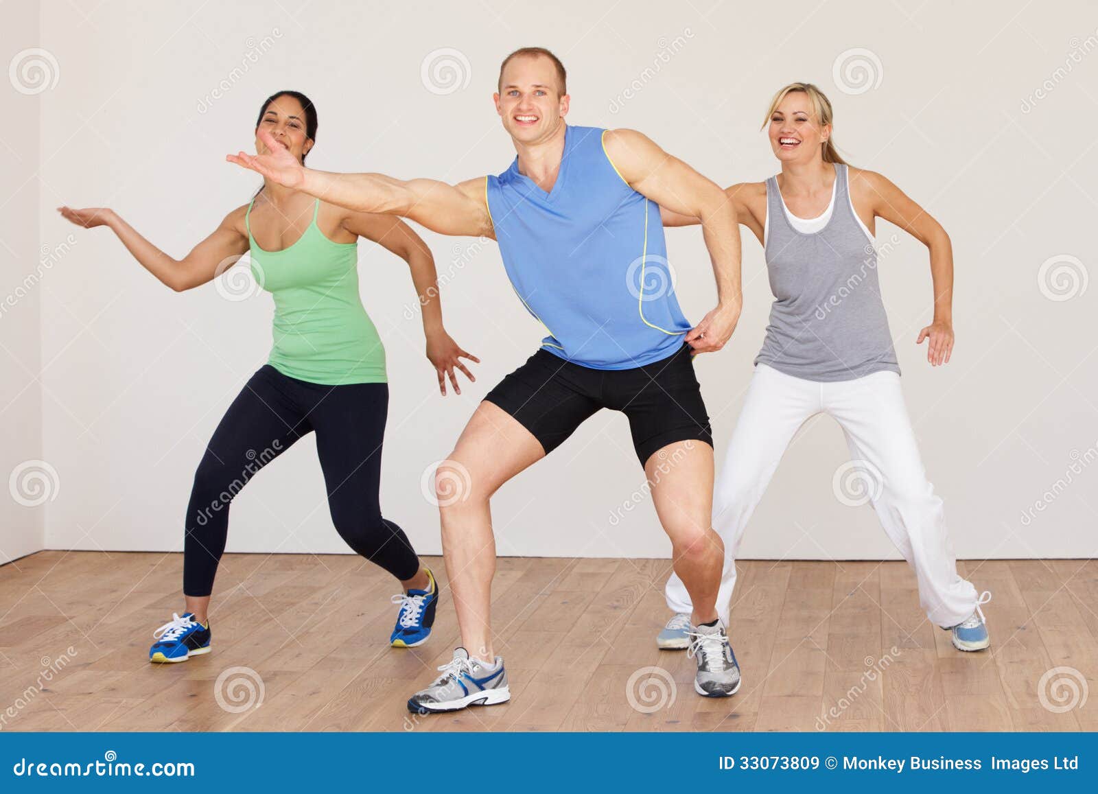 Group of People Exercising in Dance Studio Stock Image - Image of ...