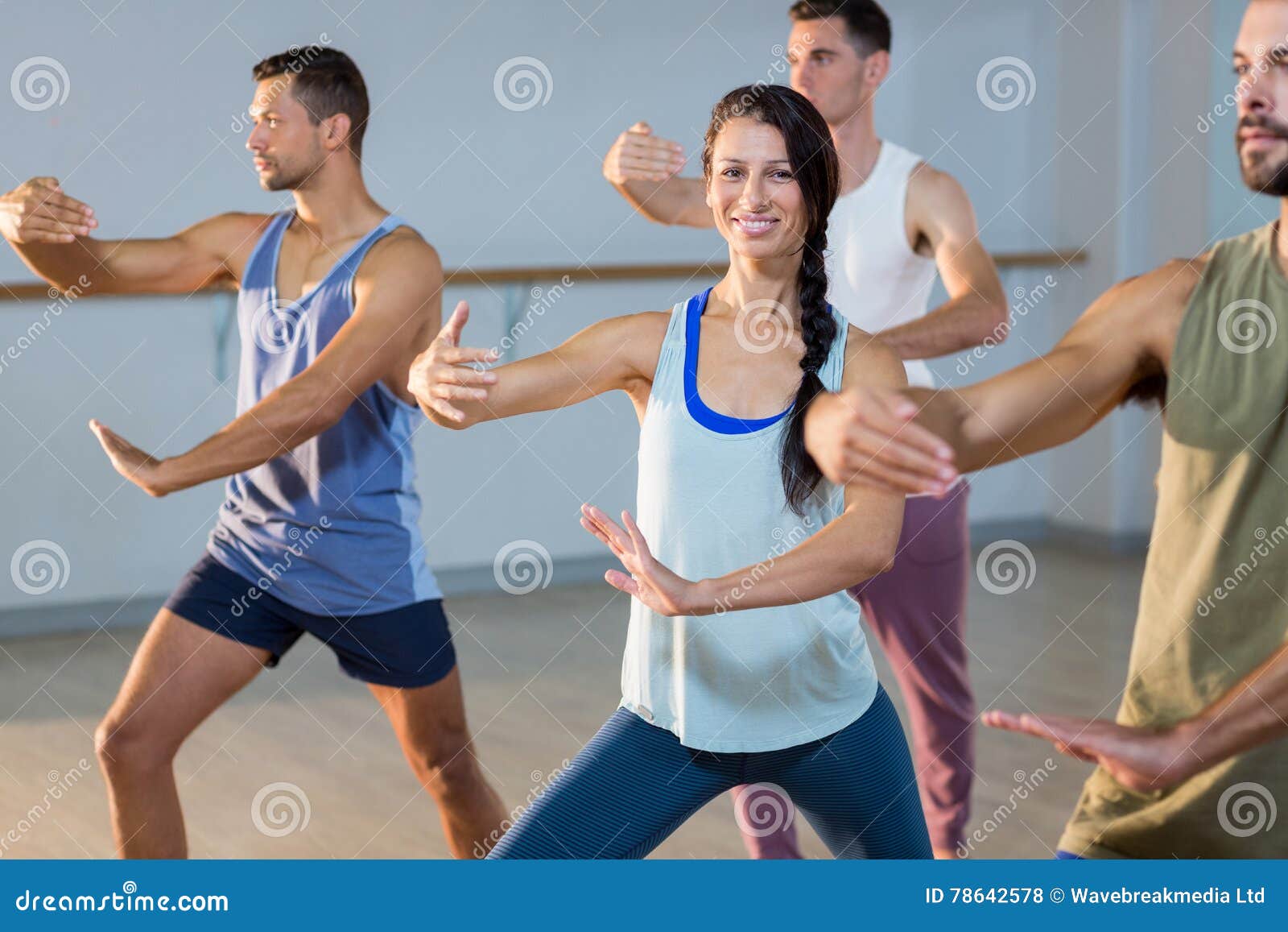 Group of people exercising stock photo. Image of female - 78642578