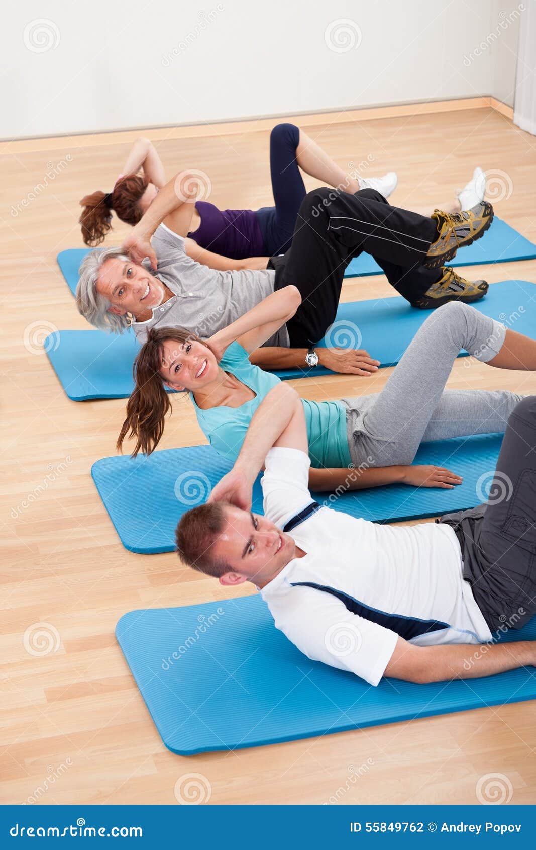 Group of People Exercising in a Gym Class Stock Photo - Image of ...