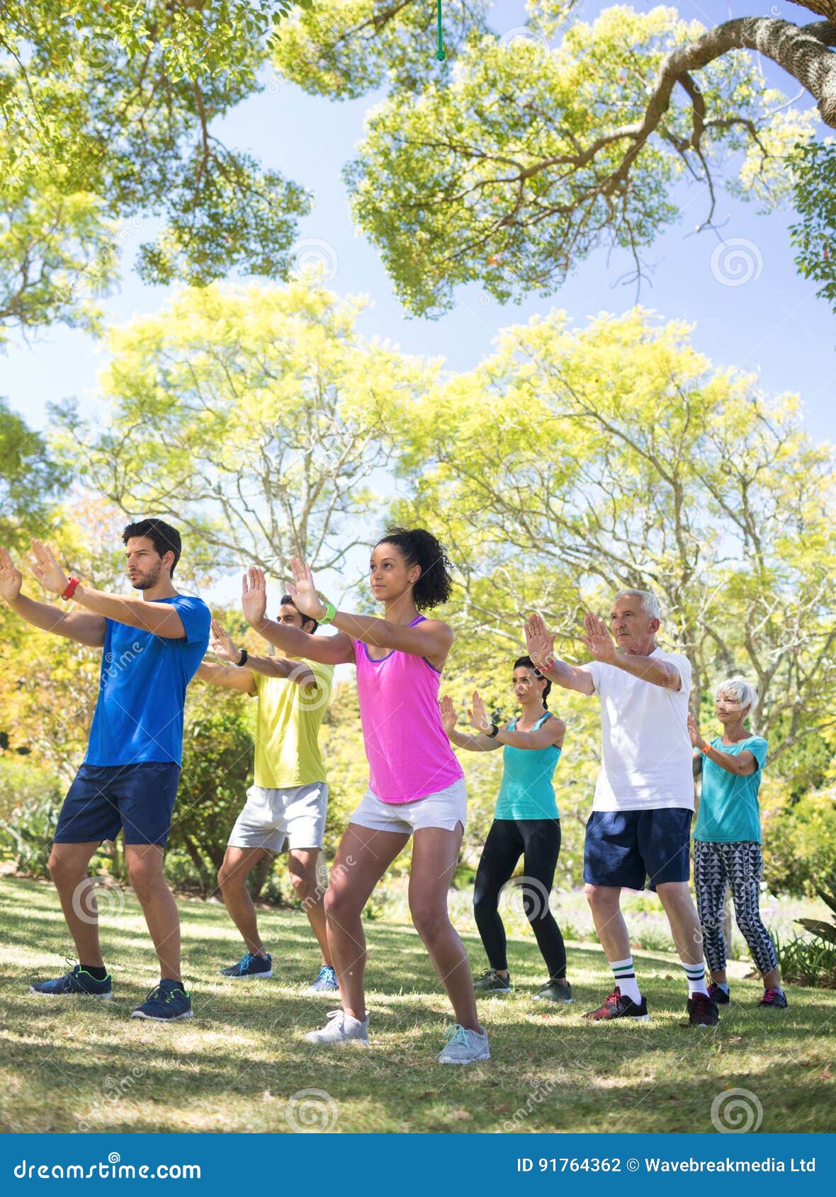 Group of People Exercising in the Park Stock Photo - Image of hand ...