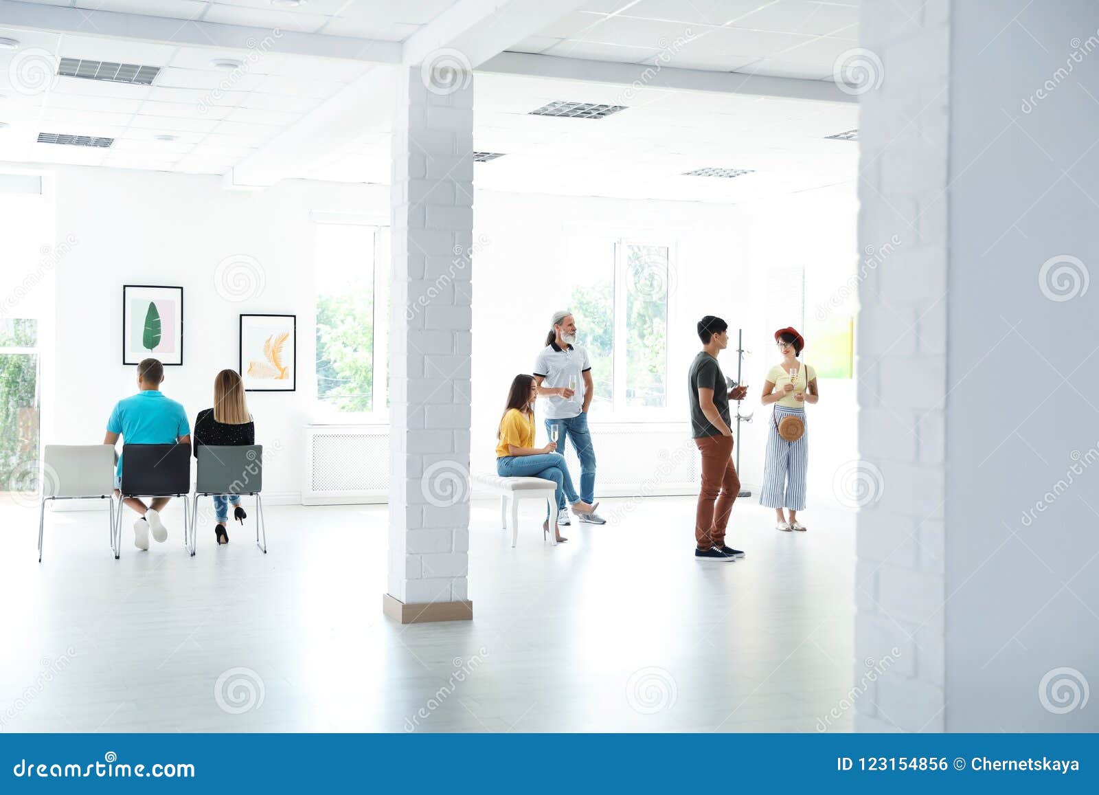 Group of People at Exhibition Stock Photo - Image of contemporary ...