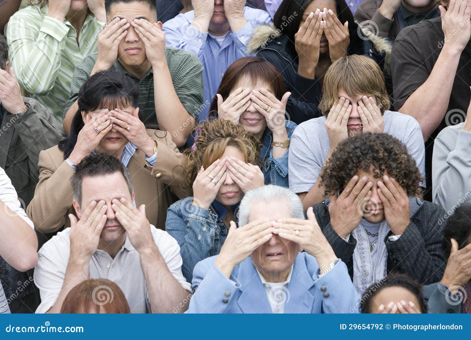 Group of People with Eyes Closed Stock Photo - Image of latin, angle ...